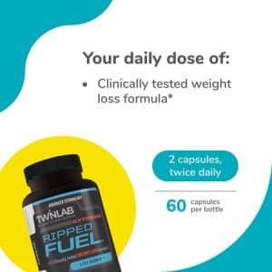Ripped Fuel Extreme (Clinically Tested)- Fat Burner- Twinlab
